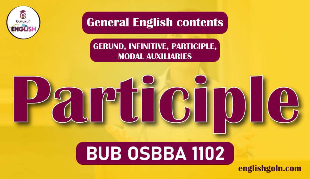 Definition of Participle - English Gurukul, GOLN