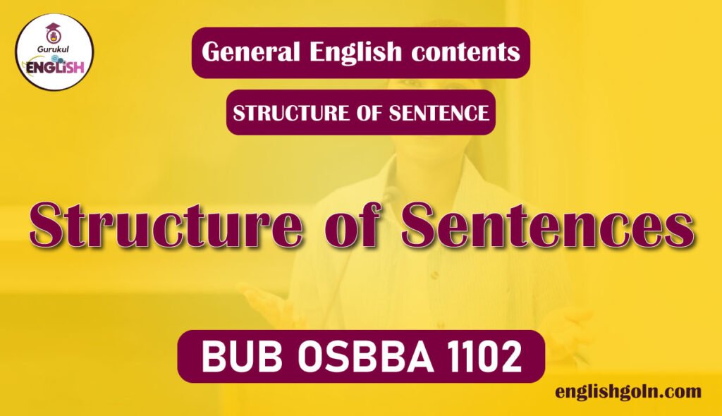 Structure of Sentences - English Gurukul, GOLN